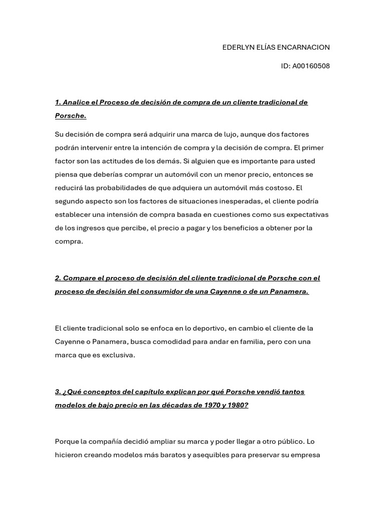 Encarnacion Ederlyn - Porsche | PDF | Marca | Los consumidores