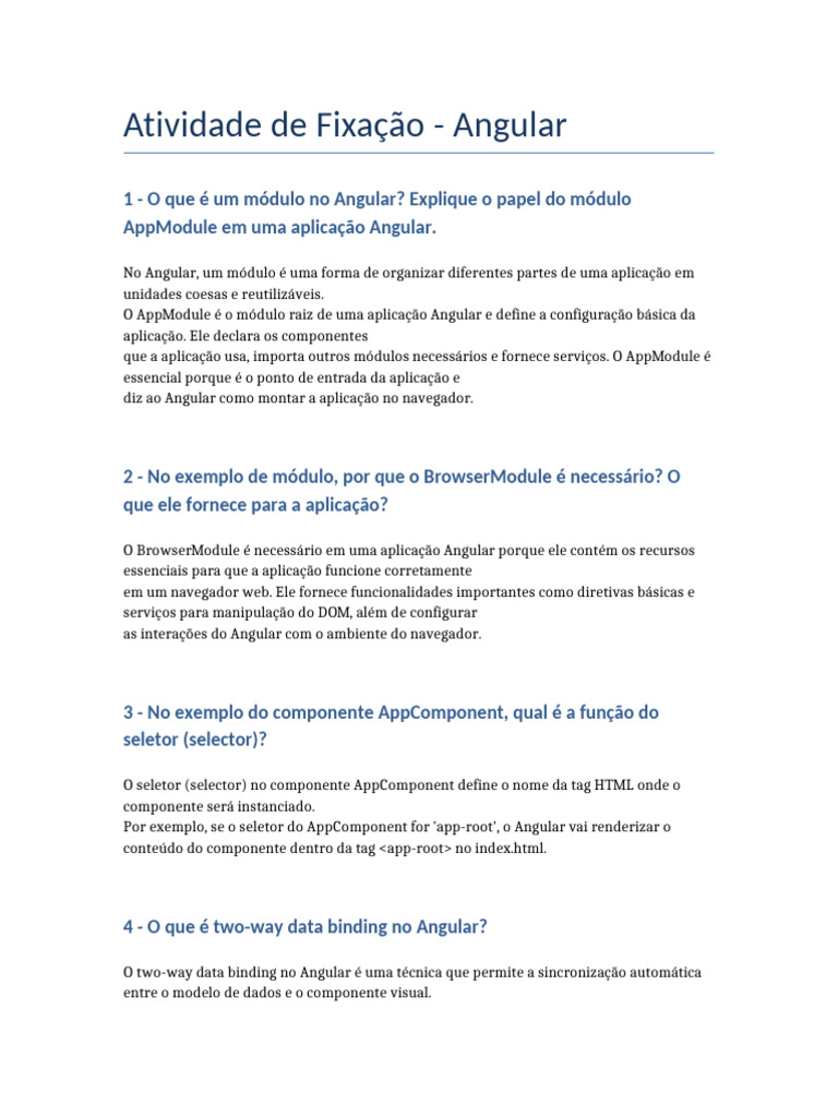Atividade Angular | PDF