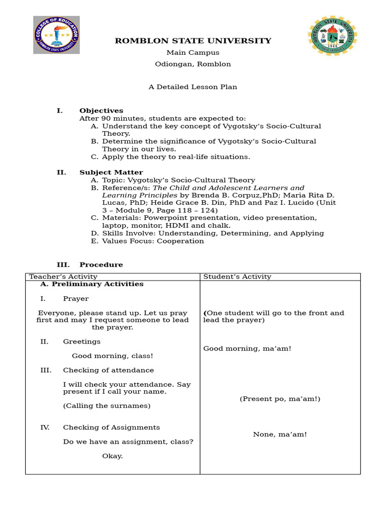 Lesson Plan 1 | PDF | Learning | Cognitive Science