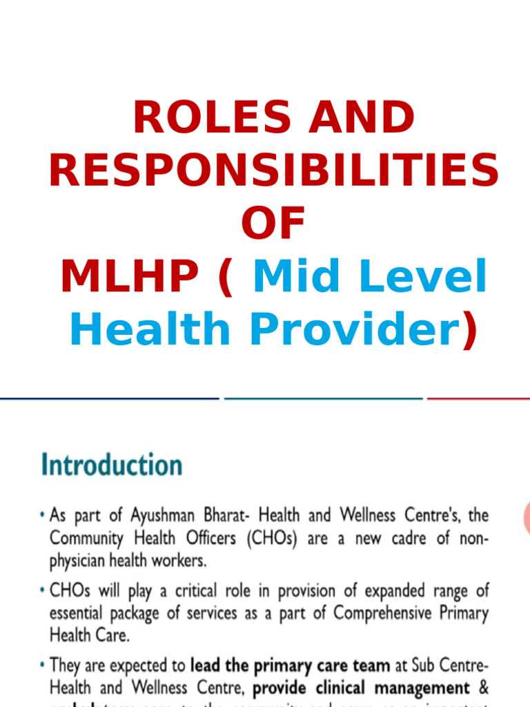 MLHP - Roles and Responsibilities | PDF | Self-Improvement