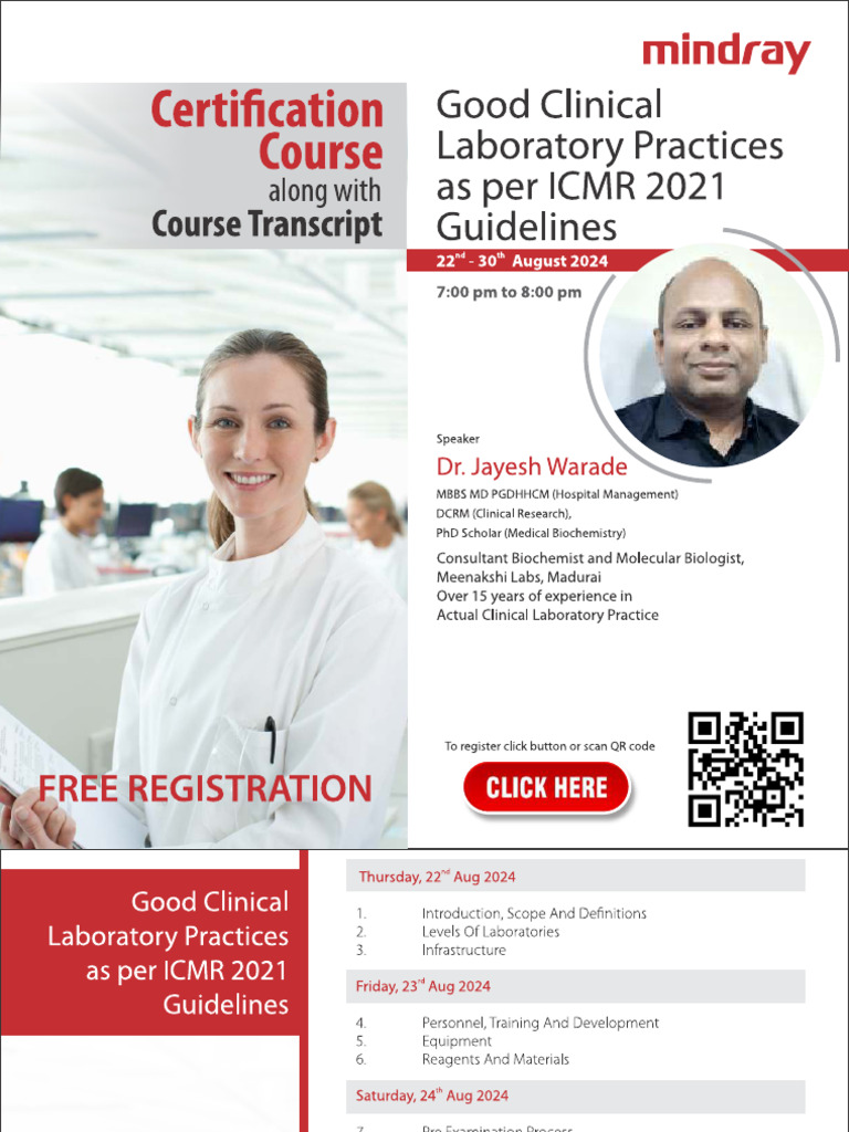 Good Clinical Laboratory Practices As Per Icmr 20121 Guidelines Agenda ...
