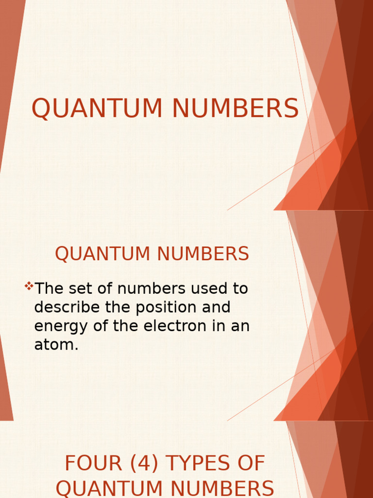 Quantum Numbers Pamela | PDF | Atomic Orbital | Electron