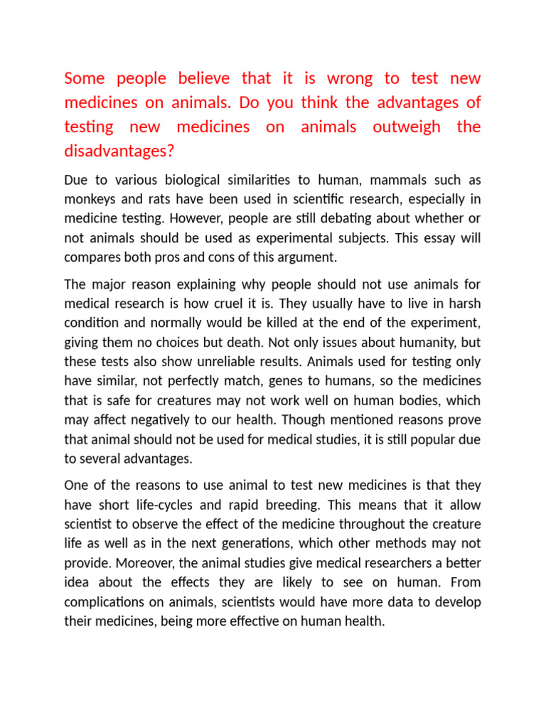 Topic Animal Testing | PDF | Science & Mathematics