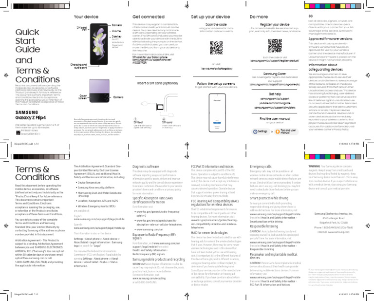 Samsung Device Quick Start Guide | PDF | Hearing Aid | Telecommunications