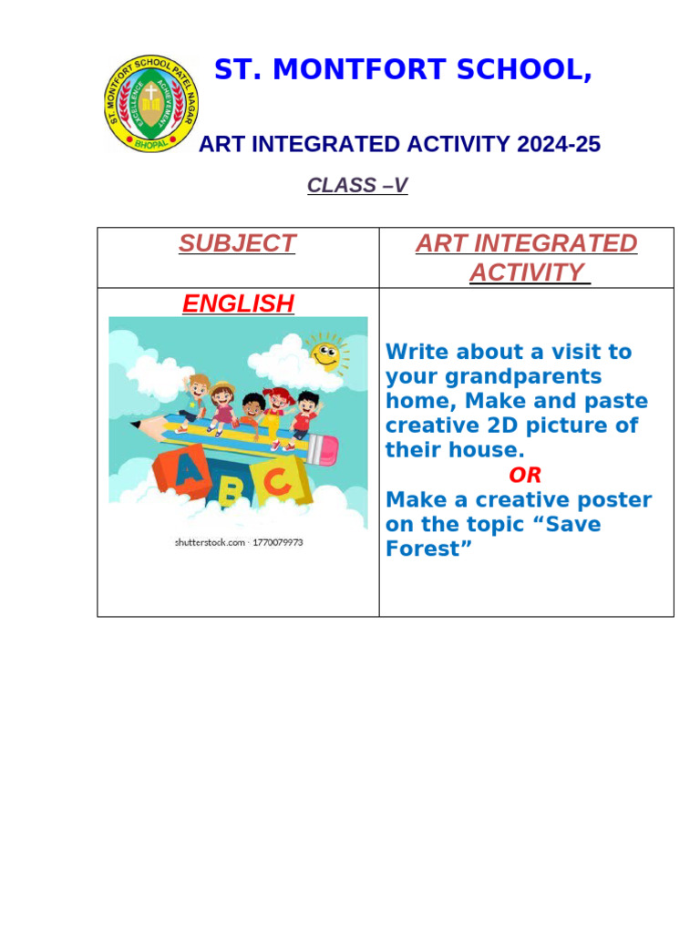 Class 5 Art Integrated Project Guide | PDF | Foreign Language Studies