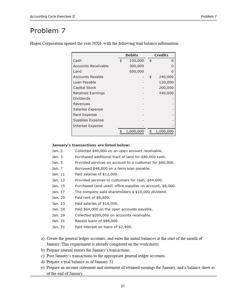 Accounting Cycle Question | PDF | Debits And Credits | Equity (Finance)