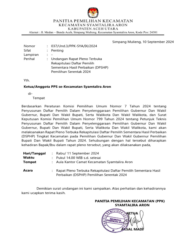 Undangan DPSHP PPS | PDF