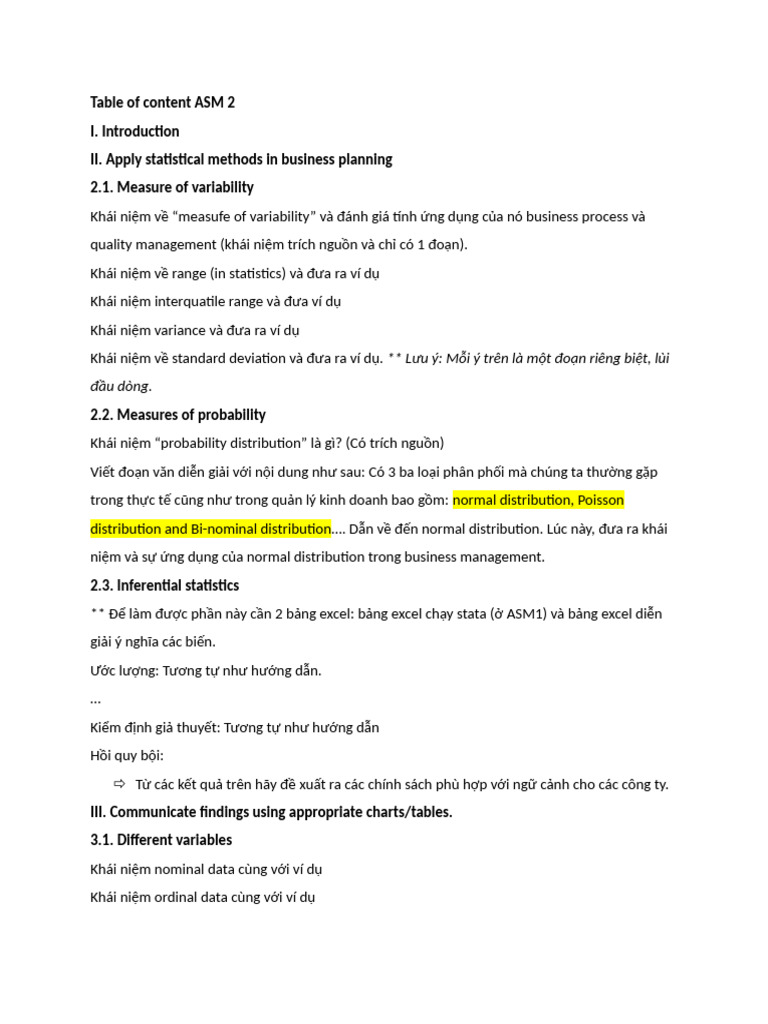 Table of Content ASM 2 | PDF