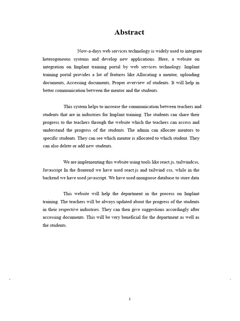 abstract and ackno | PDF | Mentorship | Software