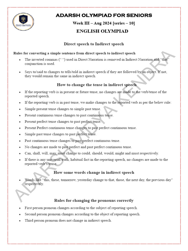 Adarsh Olympiad For Seniors-1 | PDF | Electric Current | Direct Current