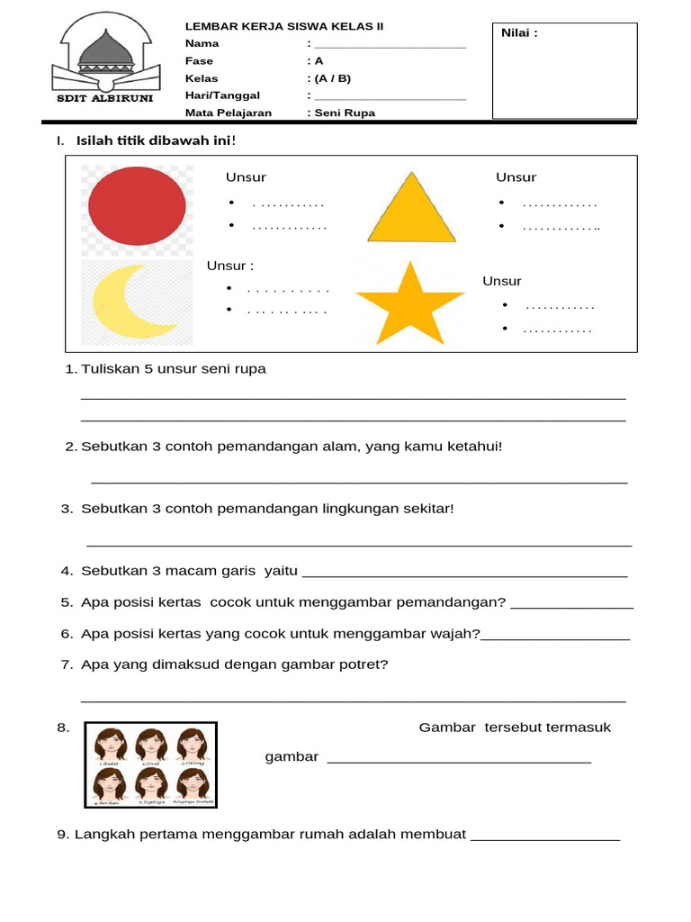 LK Seni Rupa KLS 2 Bab 3 Fix | PDF