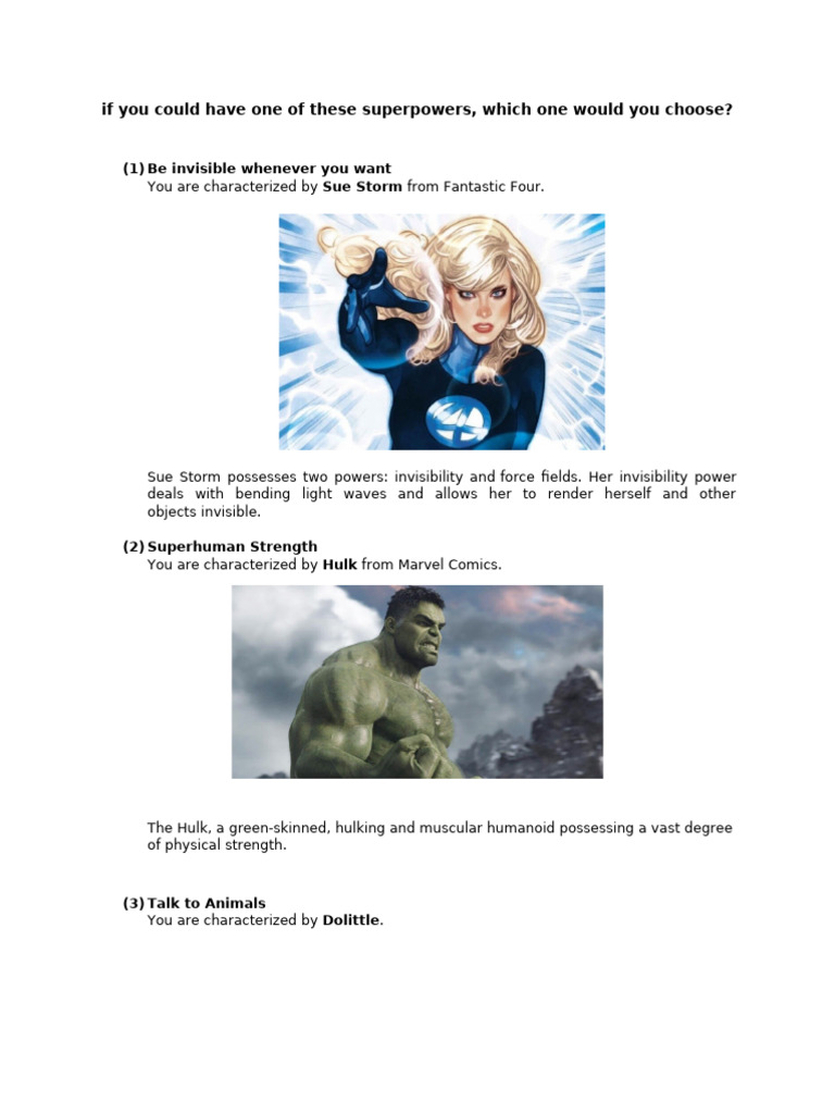 SuperPowers _SuperHeros | PDF