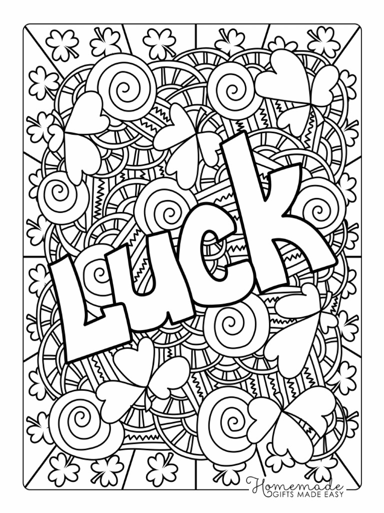ST Patricks Day Coloring Pages Luck Shamrock Doodle | PDF