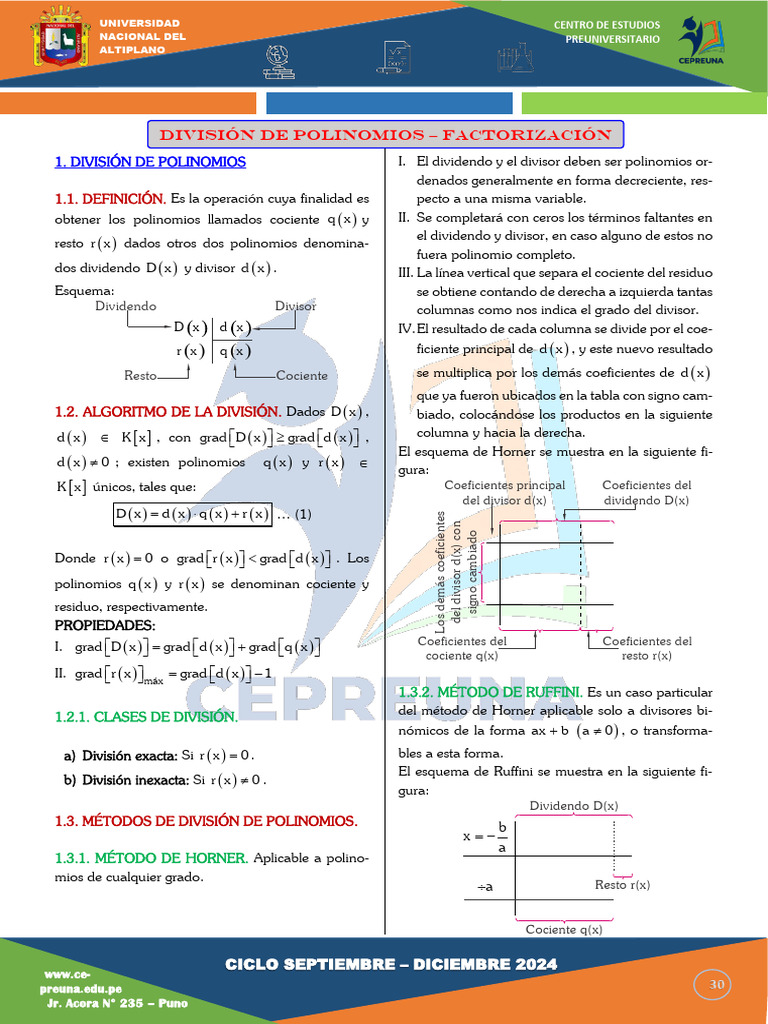 Cuadernillo-20241013 185642rvei | PDF | División (Matemáticas) | Factorización
