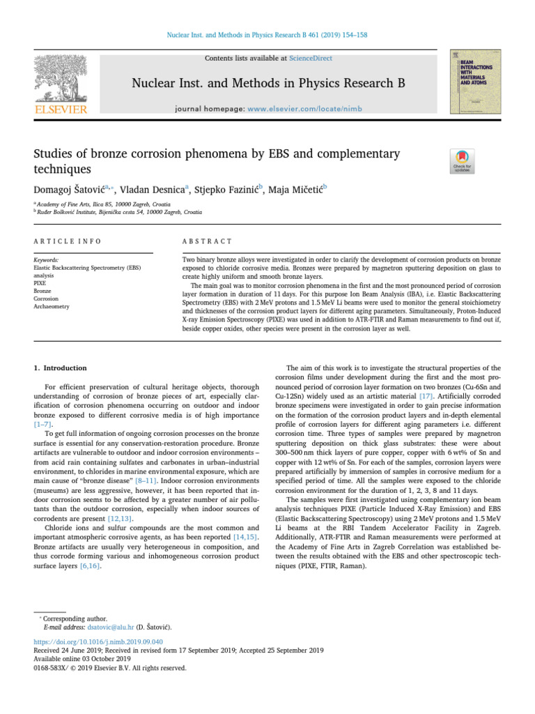 Studies-of-bronze-corrosion | PDF | Corrosion | Spectroscopy