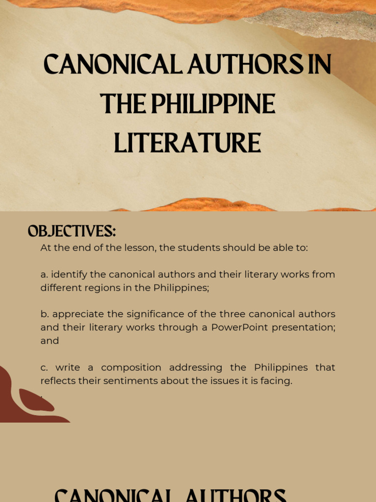 ENGL 4 Canonical Authors in The Philippine Literature Compressed | PDF ...