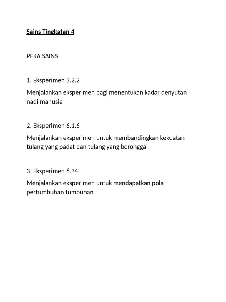 Lab Sains Tingkatan 4 &5 | PDF