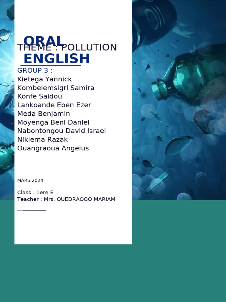 ORAL ENGLISH | PDF | Water Pollution | Pollution