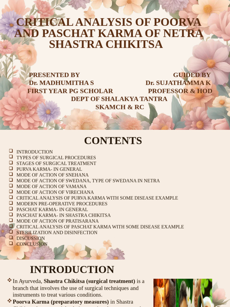Critical Analysis of Poorva and Paschat Karma Madhu | PDF | Surgery | Anesthesia