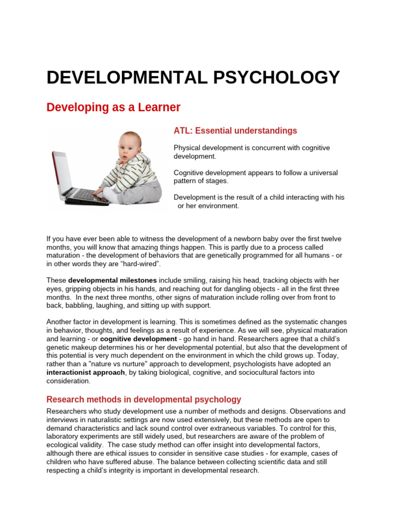 Development Psychology | PDF | Cognitive Development | Child Development