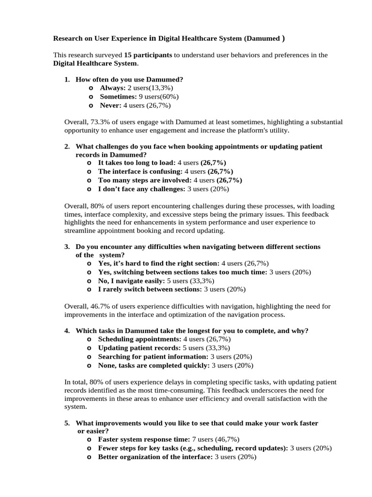 Research On User Experience in Digital Healthcare System | PDF | Health ...