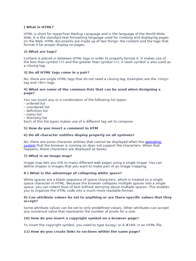 What is HTML | PDF | Html | Hyperlink