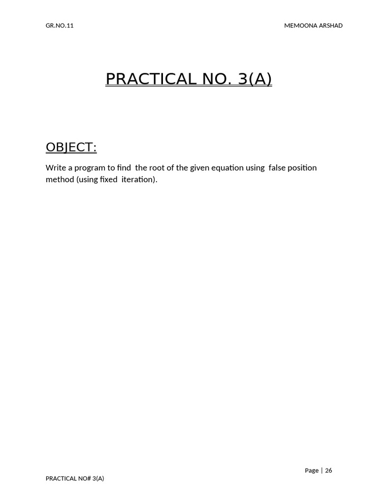 practical no 3a (NC) | PDF | Algorithms | Applied Mathematics