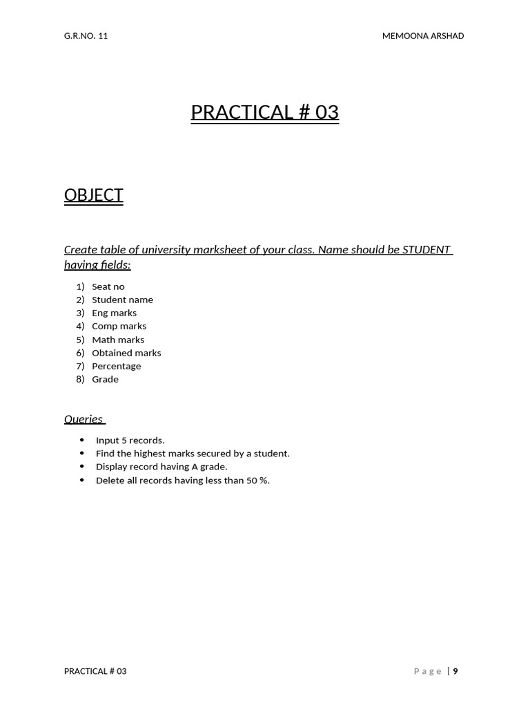 PRACTICAL 3 | PDF | Microsoft Access | Databases