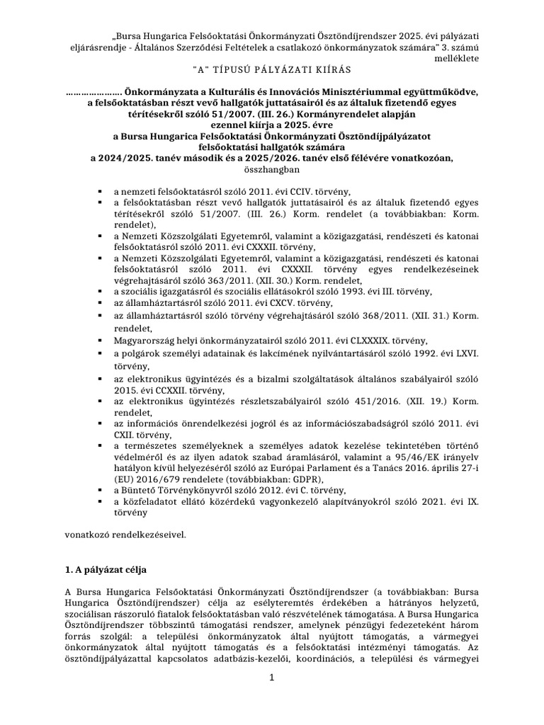 A Tipusu Palyazati Kiiras | PDF