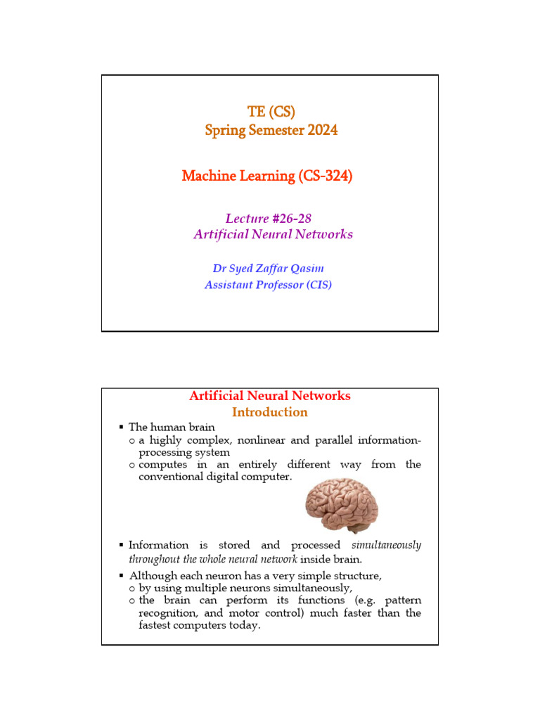 ML-Lectures_26-28 | PDF | Neuron | Nervous System