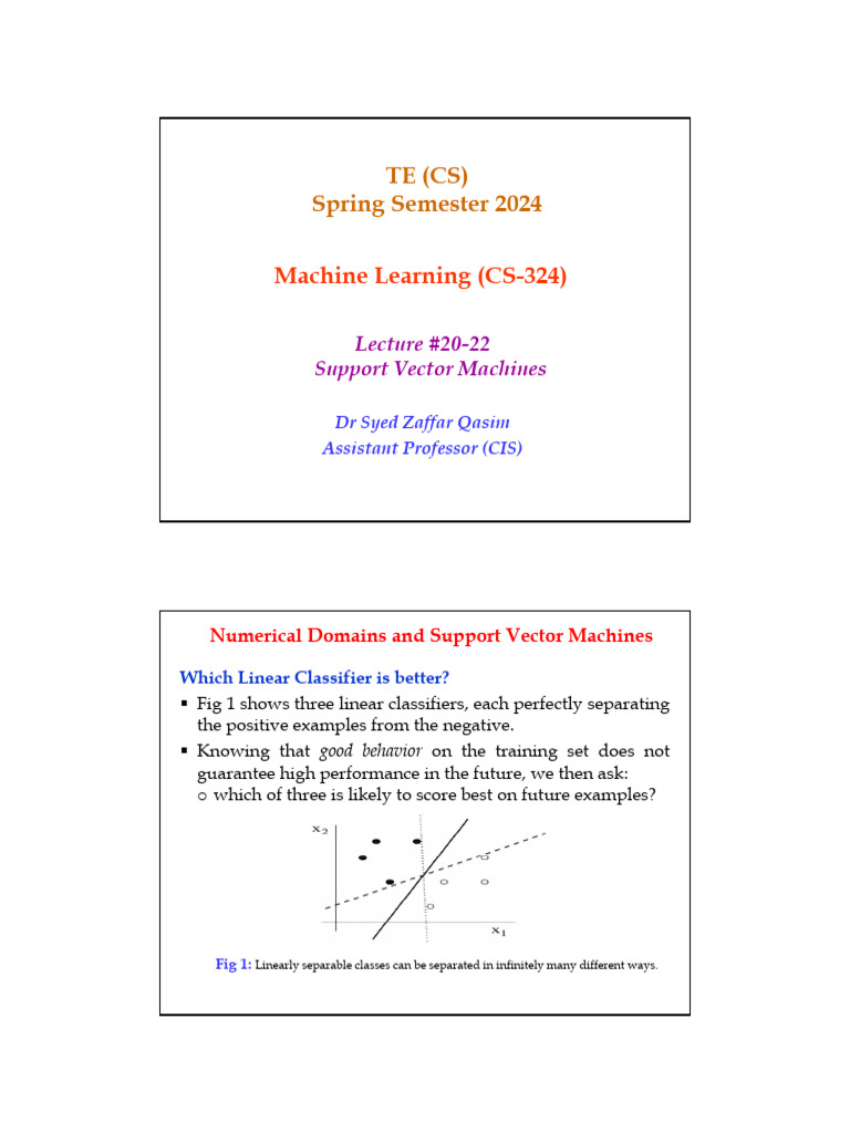 ML Lectures - 20 22 | PDF | Support Vector Machine | Applied Mathematics