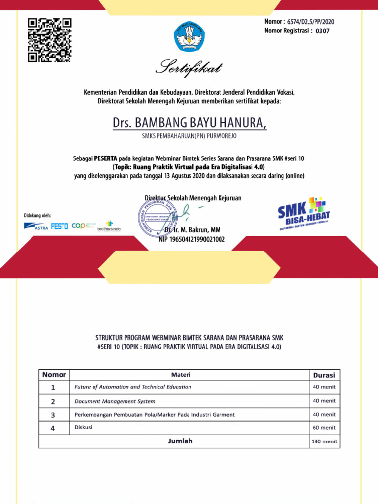 Sertifikat WBS Seri 10 Drs. BAMBANG BAYU HANURA | PDF
