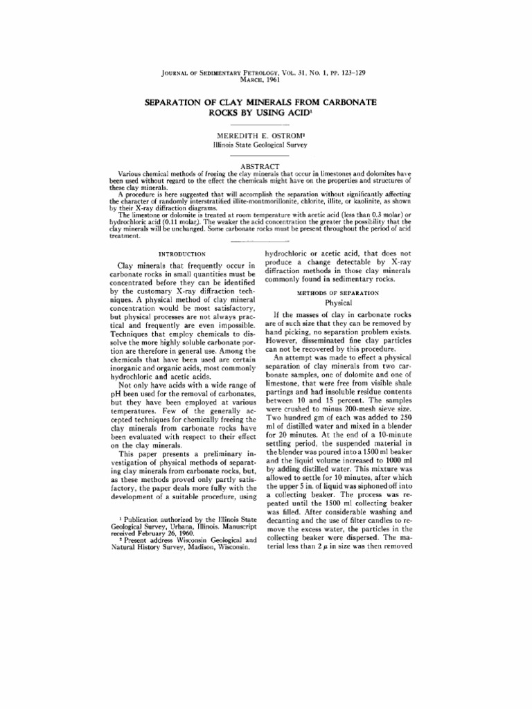 Journal of Sedimentary Petrology, Vol. 31, No. 1, Pp. 123-129 MARCU ...