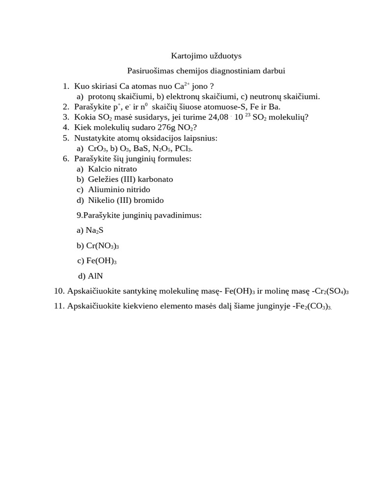 Kartojimo Uzduotys | PDF