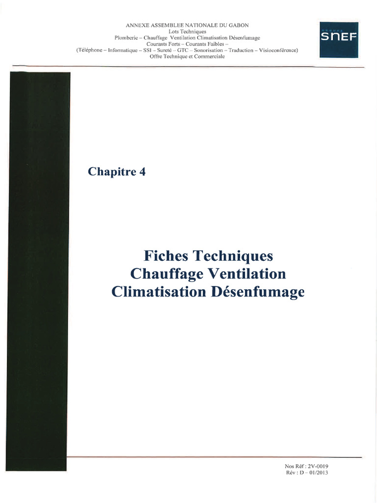 Fiches Techniques LOT 20 CLIMATISATION - VENTILATION - DESENFUMAGE | PDF