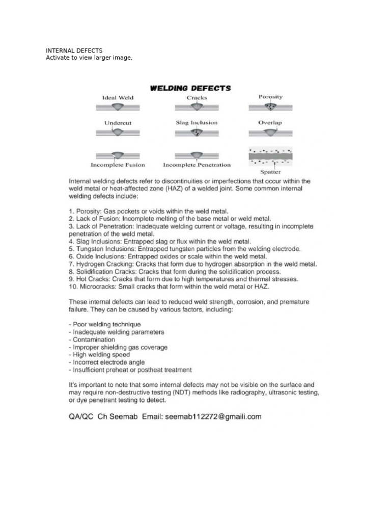 INTERNAL DEFECTS | PDF