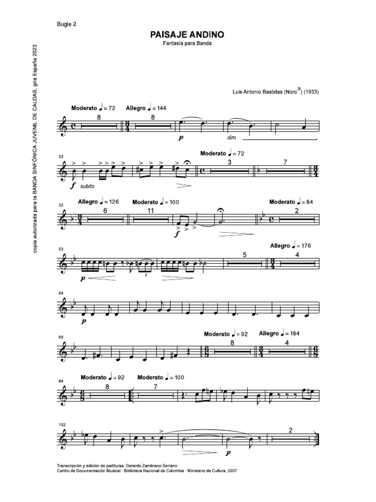 Paisaje Andino - Bugle 2 | PDF