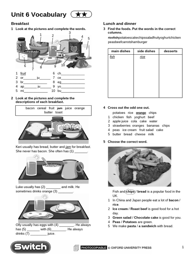 Vocabulary for Young Learners | PDF | Plural | Lunch