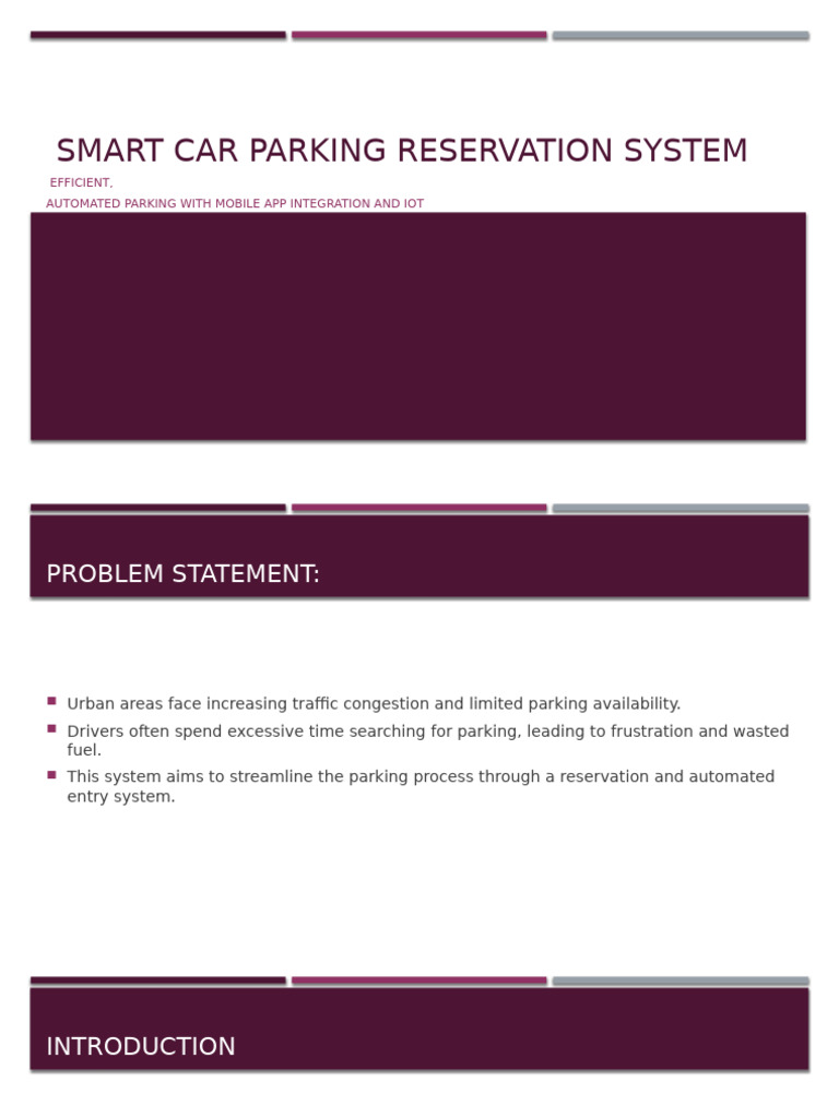 Smart Car Parking Reservation System | PDF | Parking | Parking Lot
