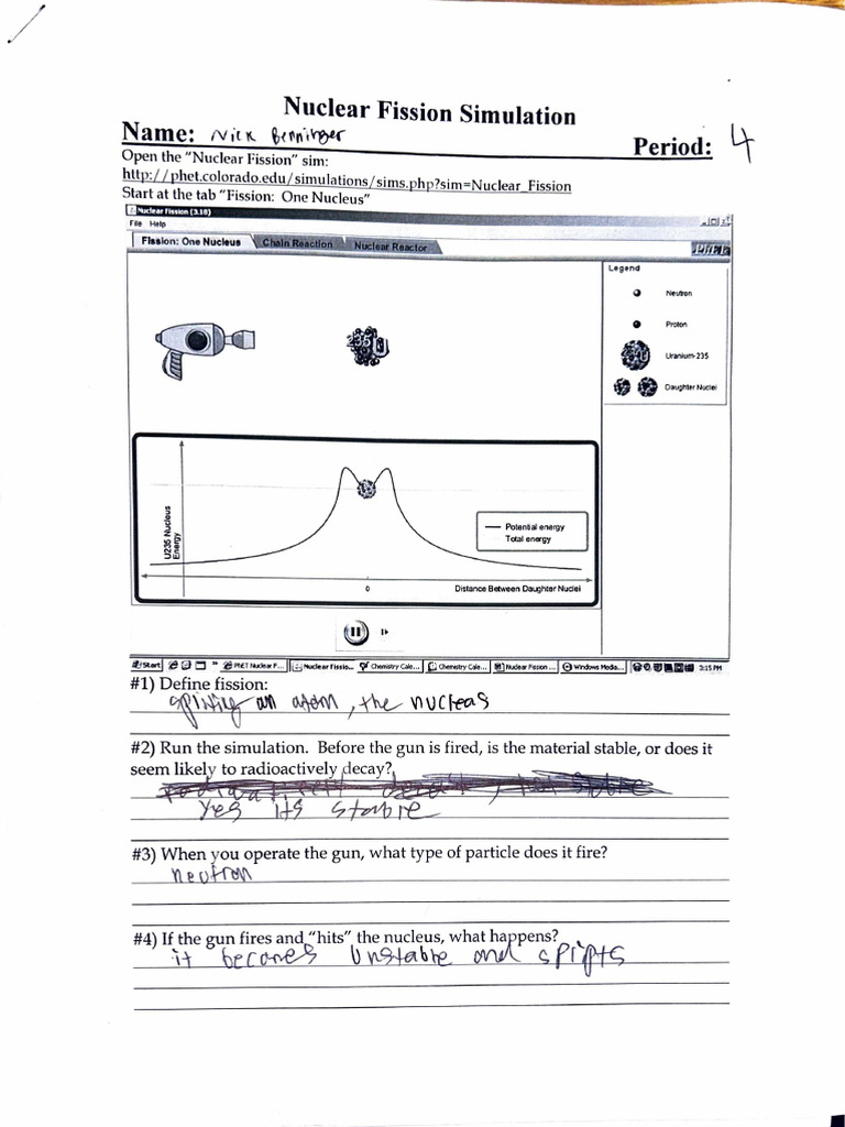 Nuclear Fission Simulation | PDF | Chemistry | Atoms
