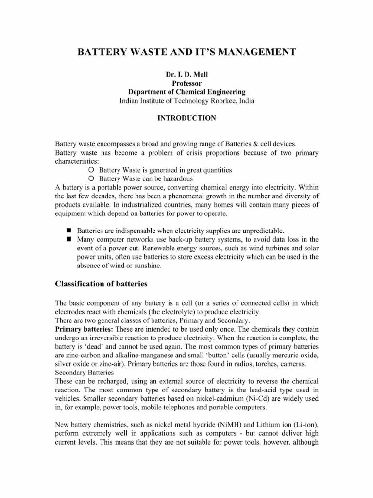 (U-I) Batteries Usage Management and Handling | PDF