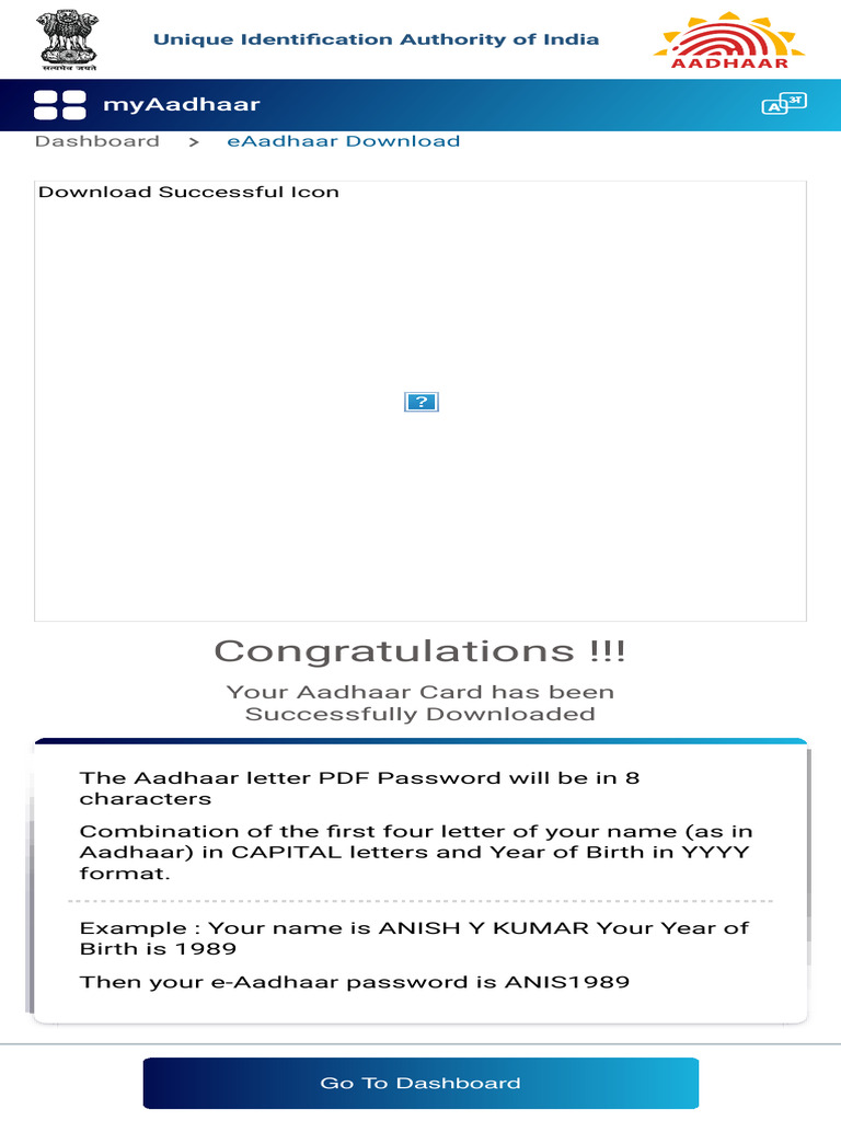 MyAadhaar - Unique Identification Authority of India Government of ...