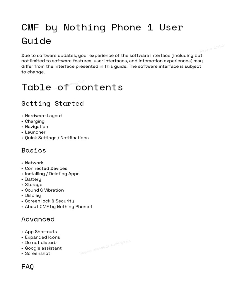 CMF By Nothing Phone 1 User Guide PDF Icon Computing Mobile App