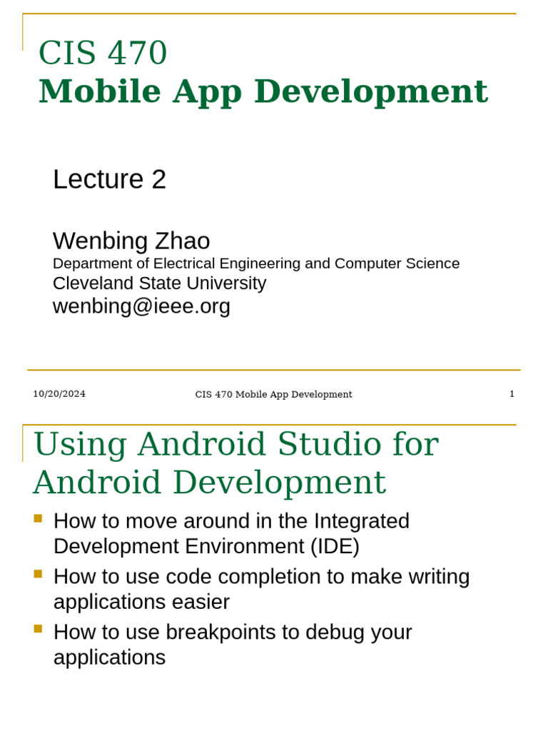 01 Android Studio Pdf Application Software Integrated Development