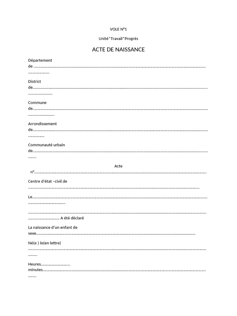 acte de naissance | PDF