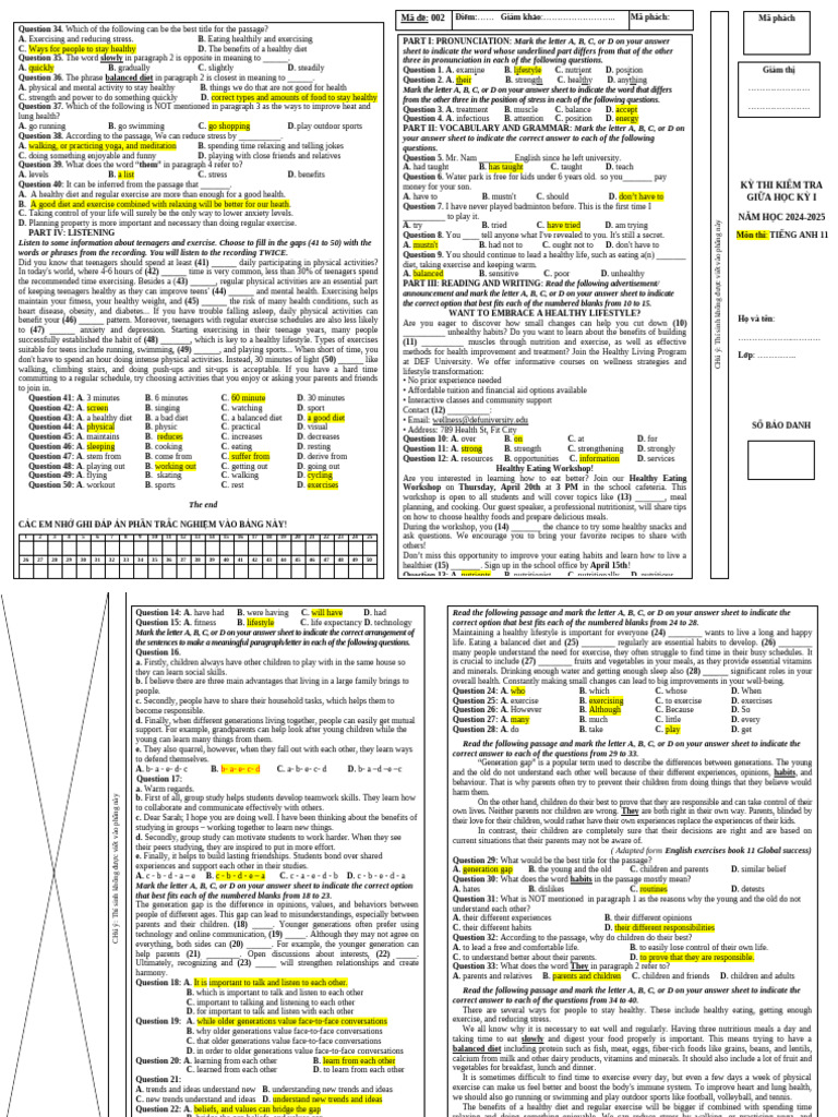 11 - Ktgki - MĐ002 | PDF | Diet (Nutrition) | Diet & Nutrition
