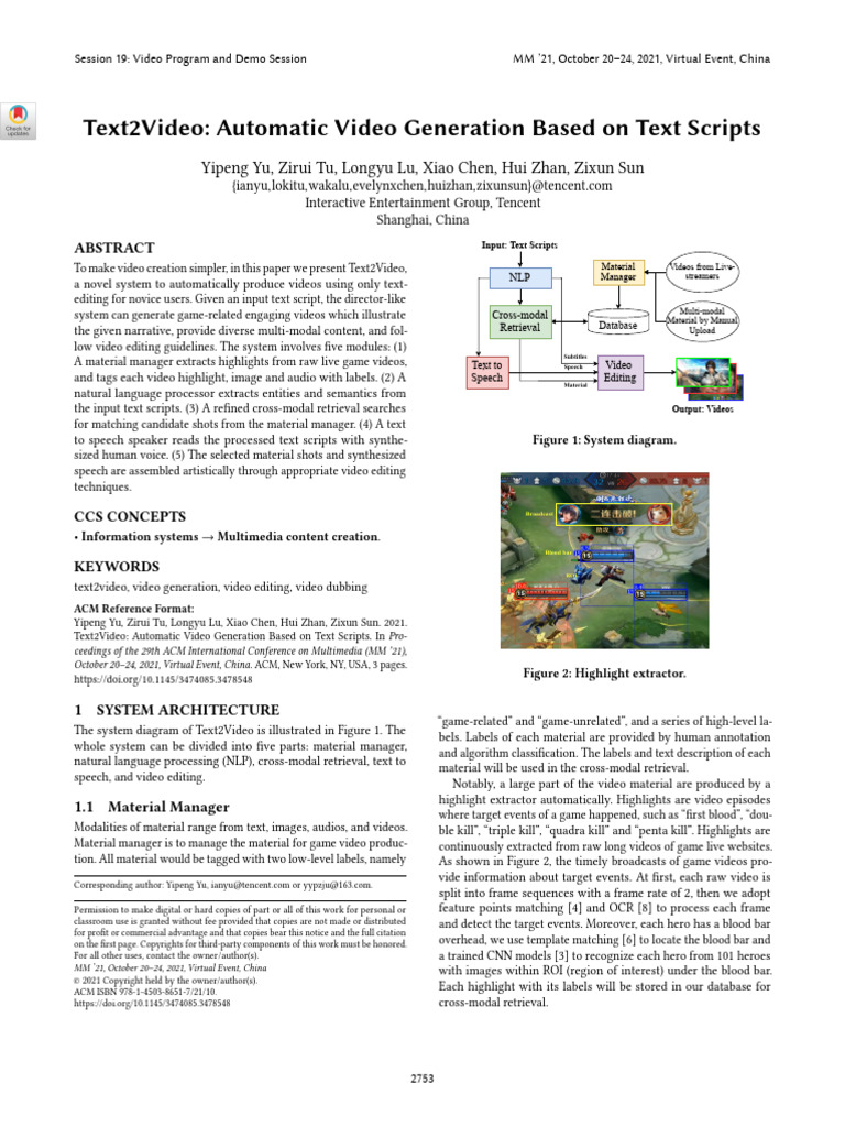 Text2Video Automatic Video Generation Based On Text Scripts | PDF | Speech Synthesis