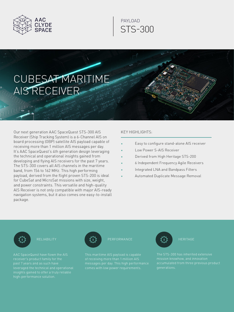 Satsearch Datasheet C6k9zo Aac-Clyde sts-300 | PDF | Bandwidth (Signal Processing ...