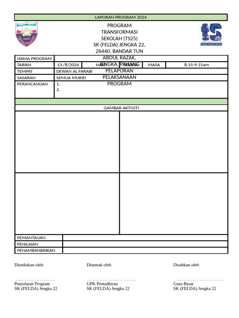 Tapak Laporan Dokumentasi TS25 | PDF