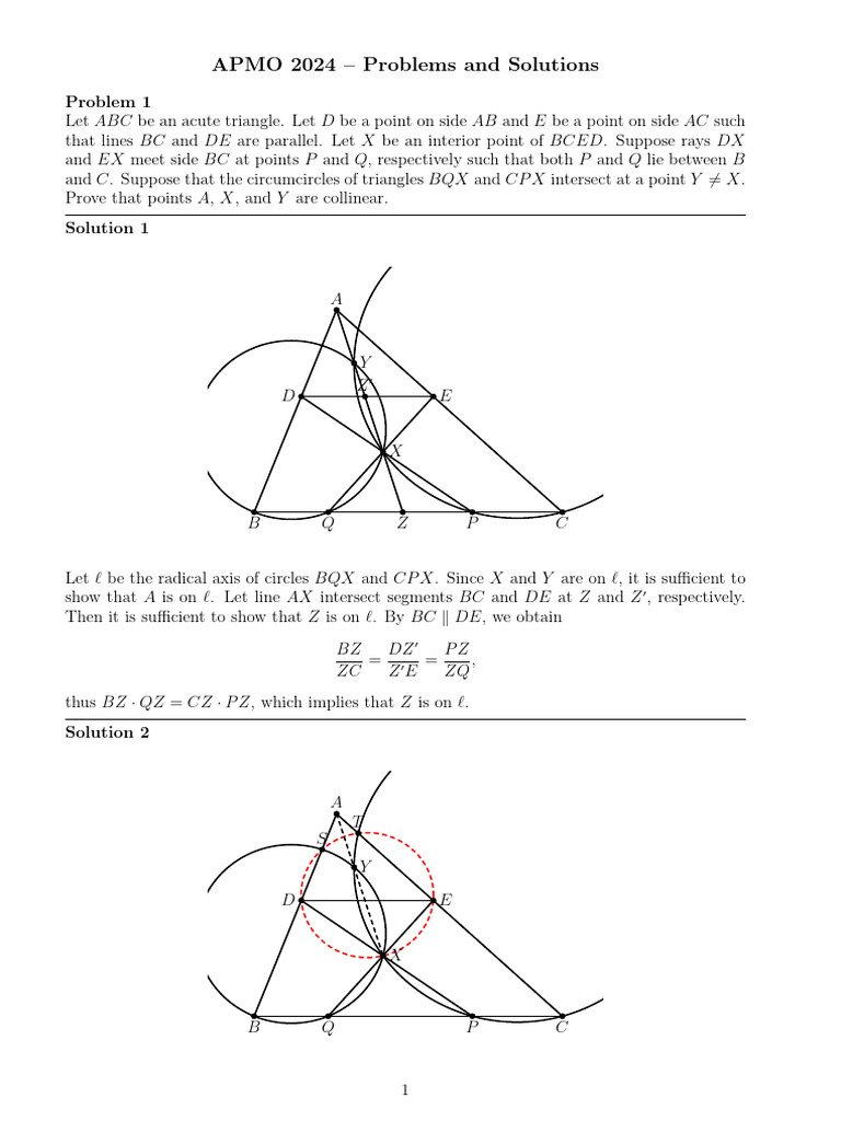 4 APMO - Soln&Mark 2024 | PDF | Discrete Mathematics | Algebra